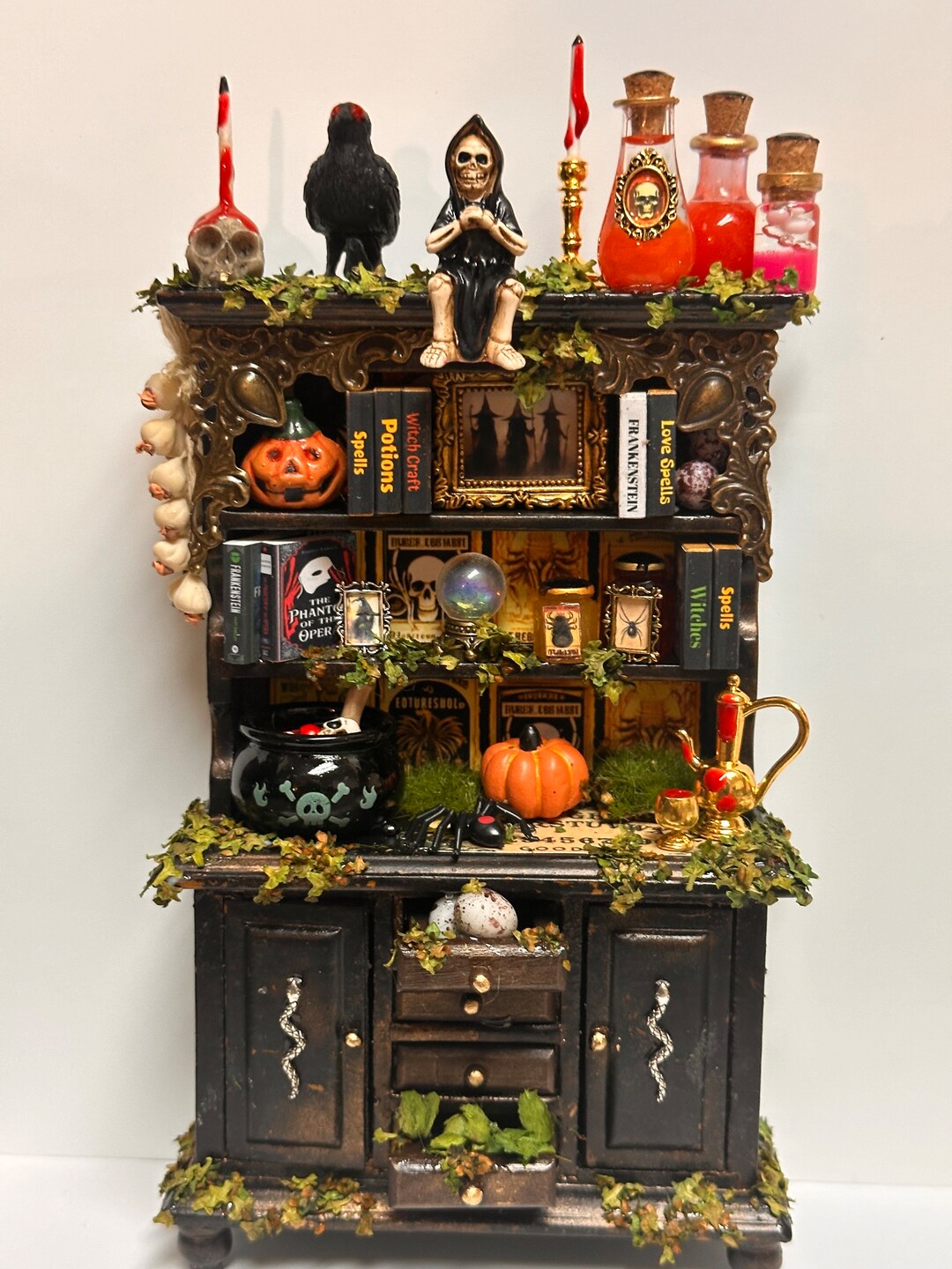 Miniature Witch Furniture 1:12 Scale Creepy Gothic Hutch Haunted ...