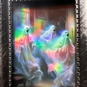 Dollhouse Ghost Creepy Mini Painting Halloween Miniature Picture Framed ...