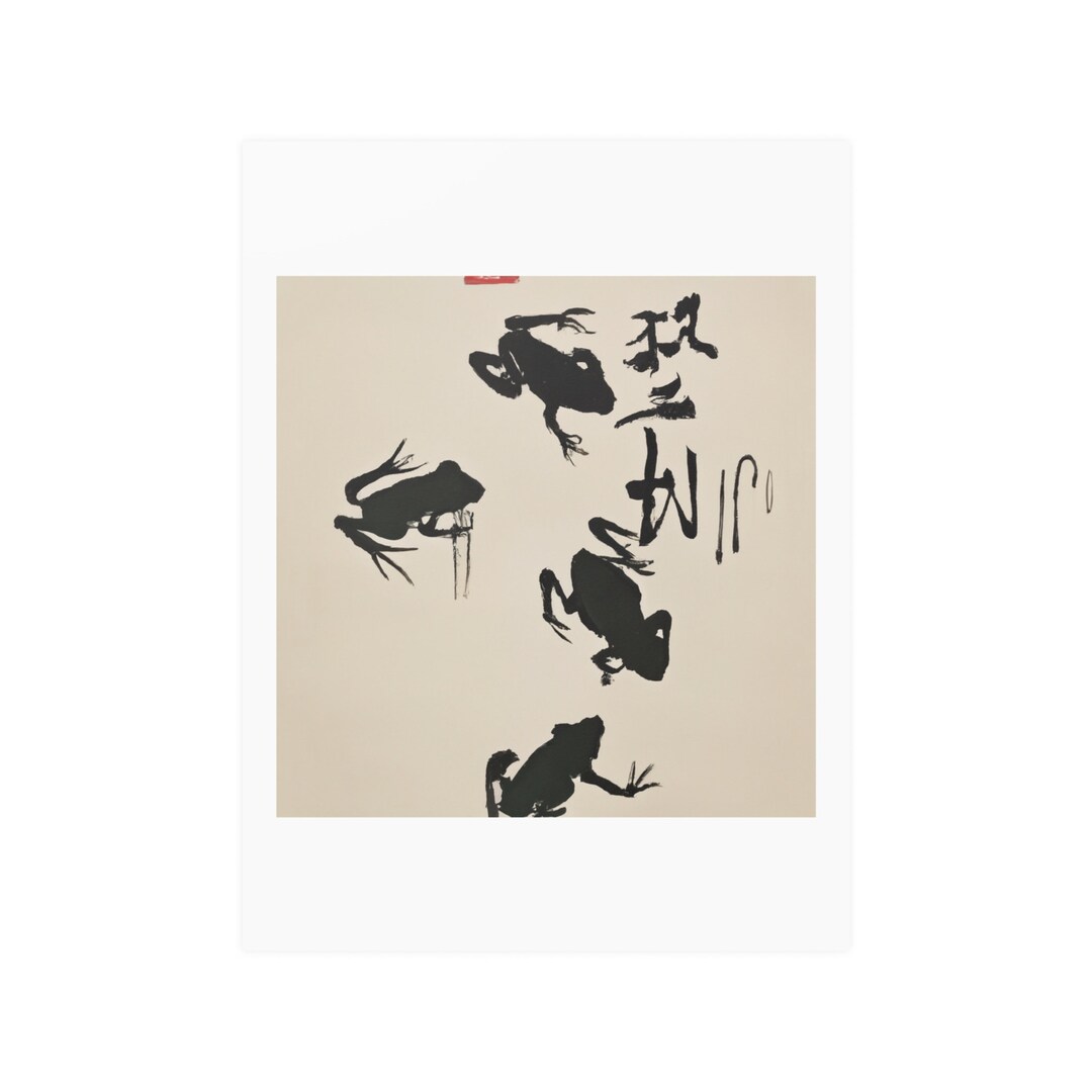 Japanese Frog Poster Frog Animal Print Japan Vintage Wall - Etsy