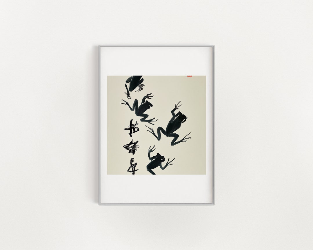 Japanese Frog Poster Animal Print Frog Japanese Vintage Wall Art for ...