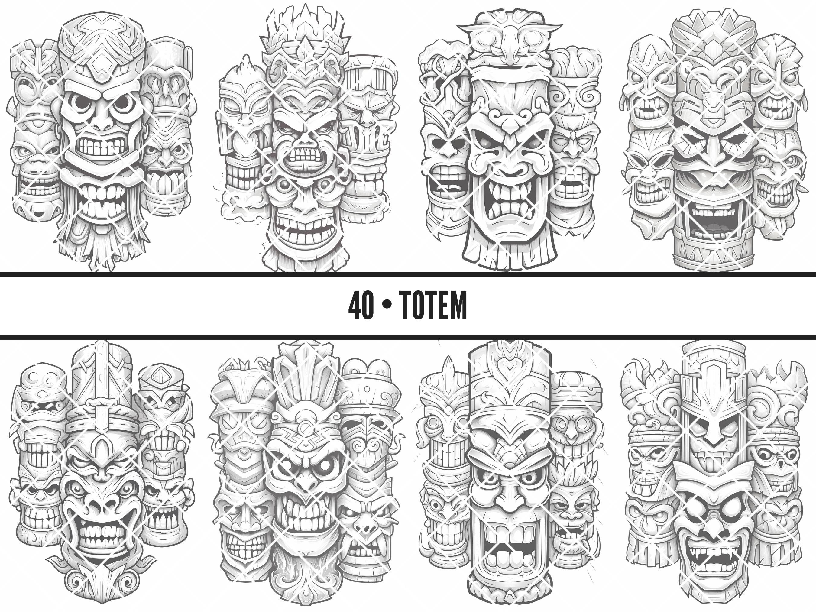 Tiki Coloring Pages, Stress Relief Coloring Pages, Polynesian Coloring ...
