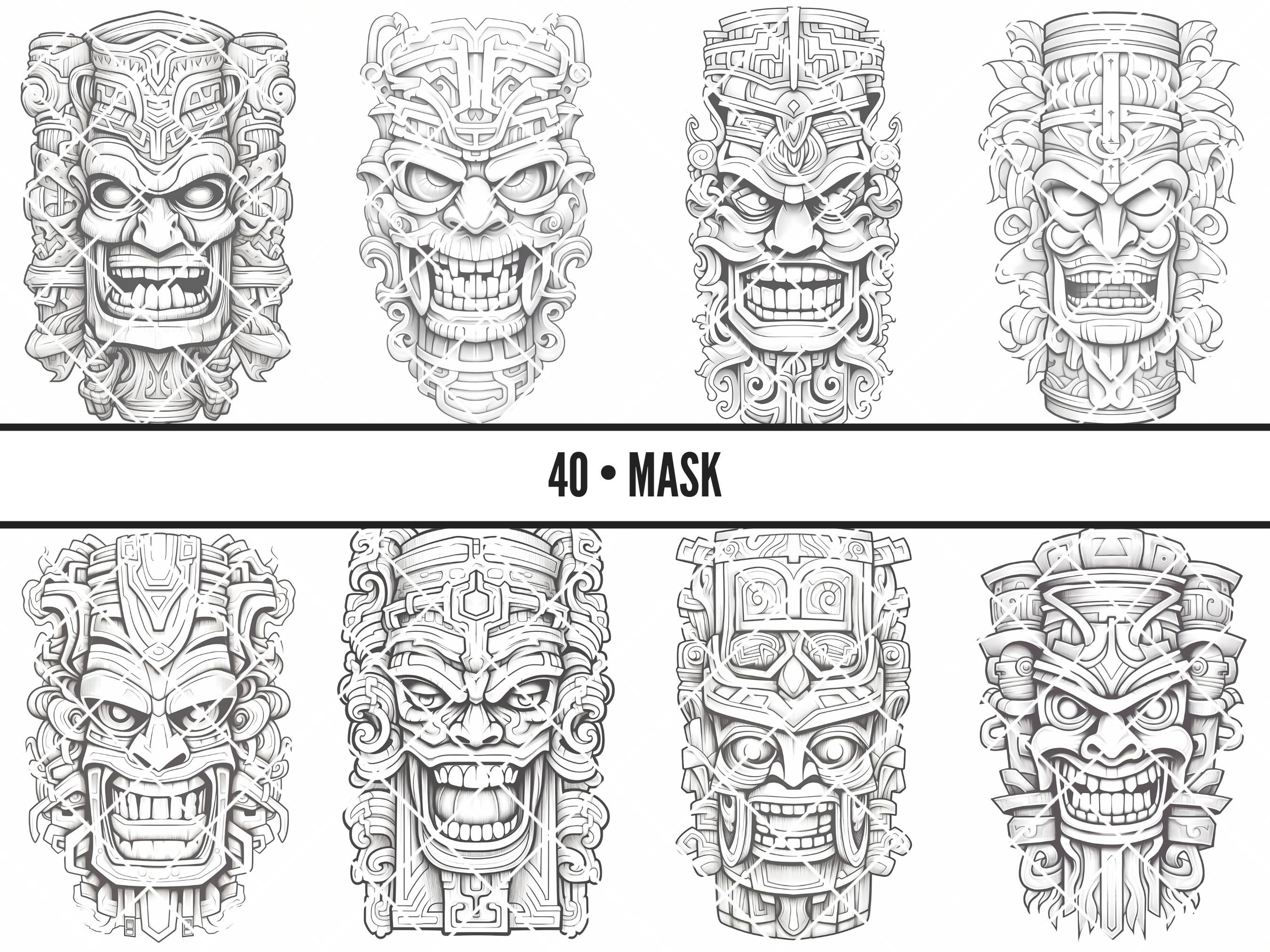 Tiki Coloring Pages, Stress Relief Coloring Pages, Polynesian Coloring ...