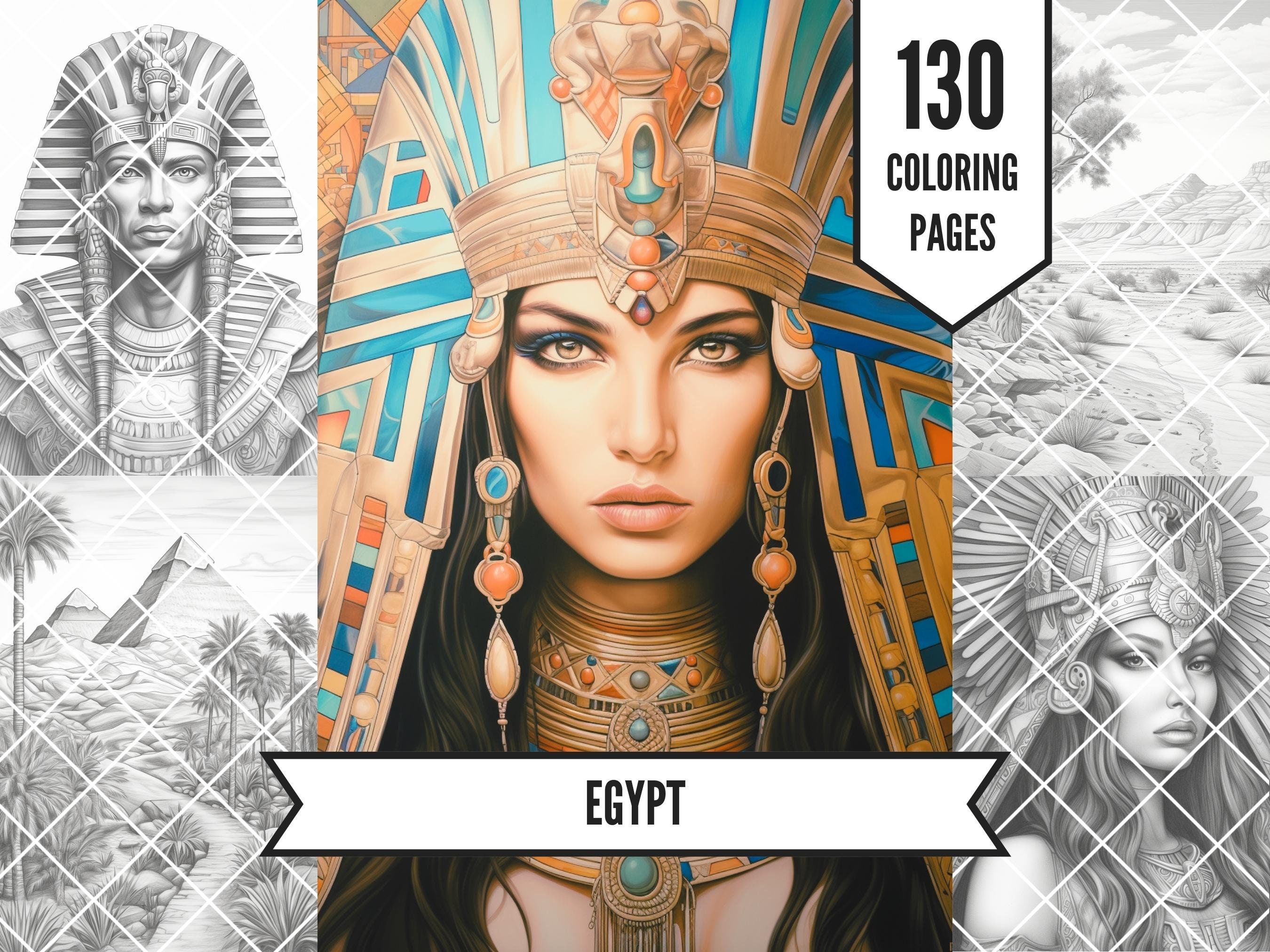 Egyptian Coloring Sheets, Egypt Coloring Pages, Grayscale Coloring Page ...