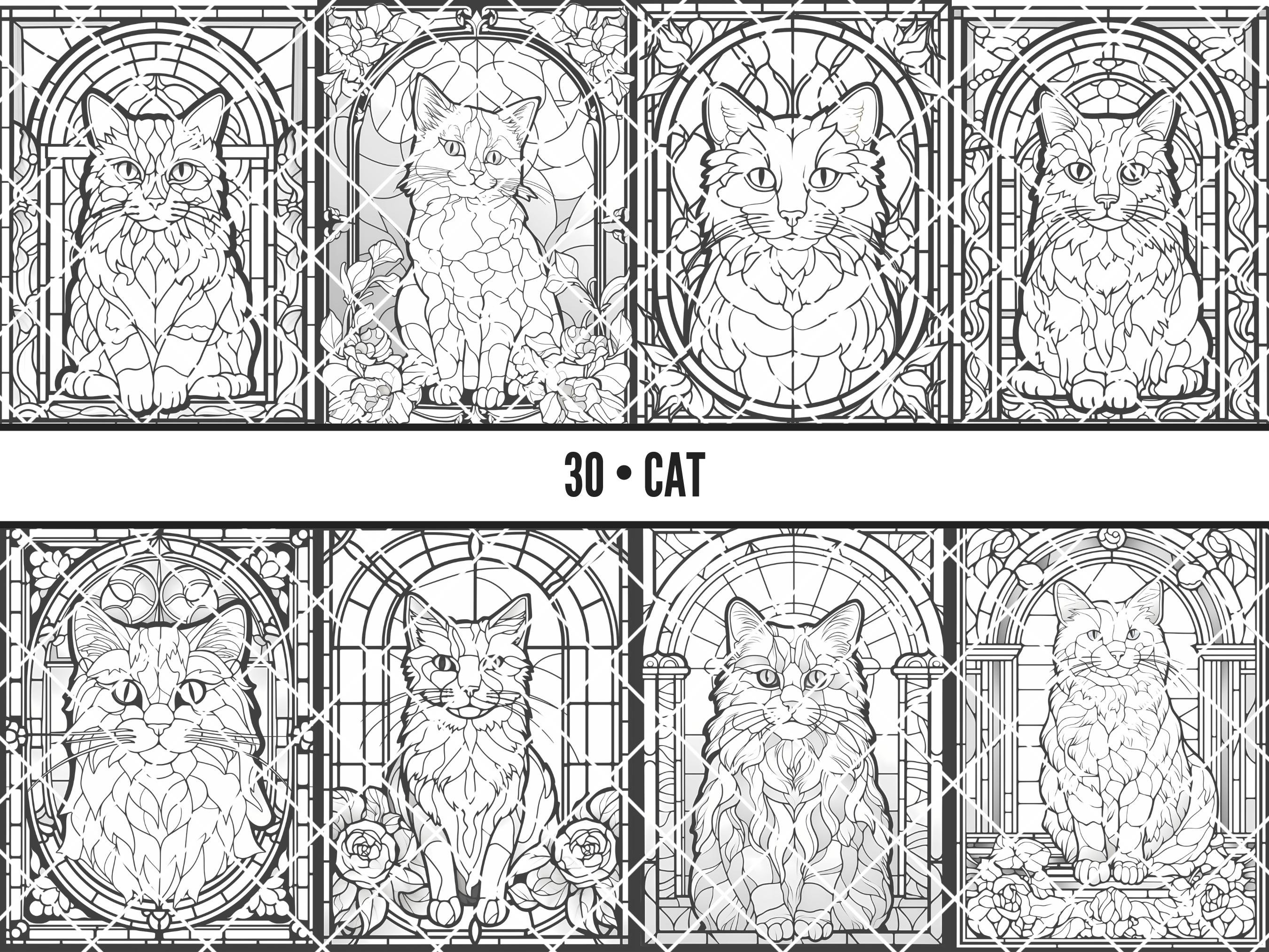 Stained Glass Coloring Pages, Animal Stained Glass Coloring Sheets ...