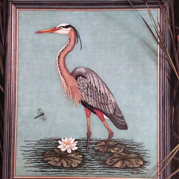 Great Blue Heron Cross Stitch - Etsy