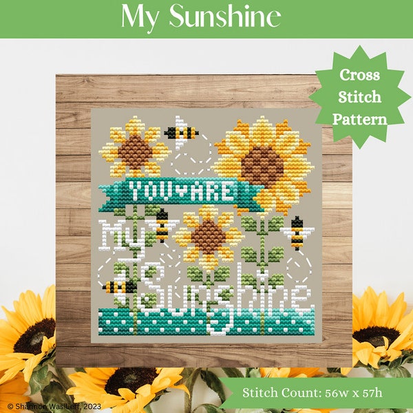 You Are My Sunshine Cross Stitch - Etsy