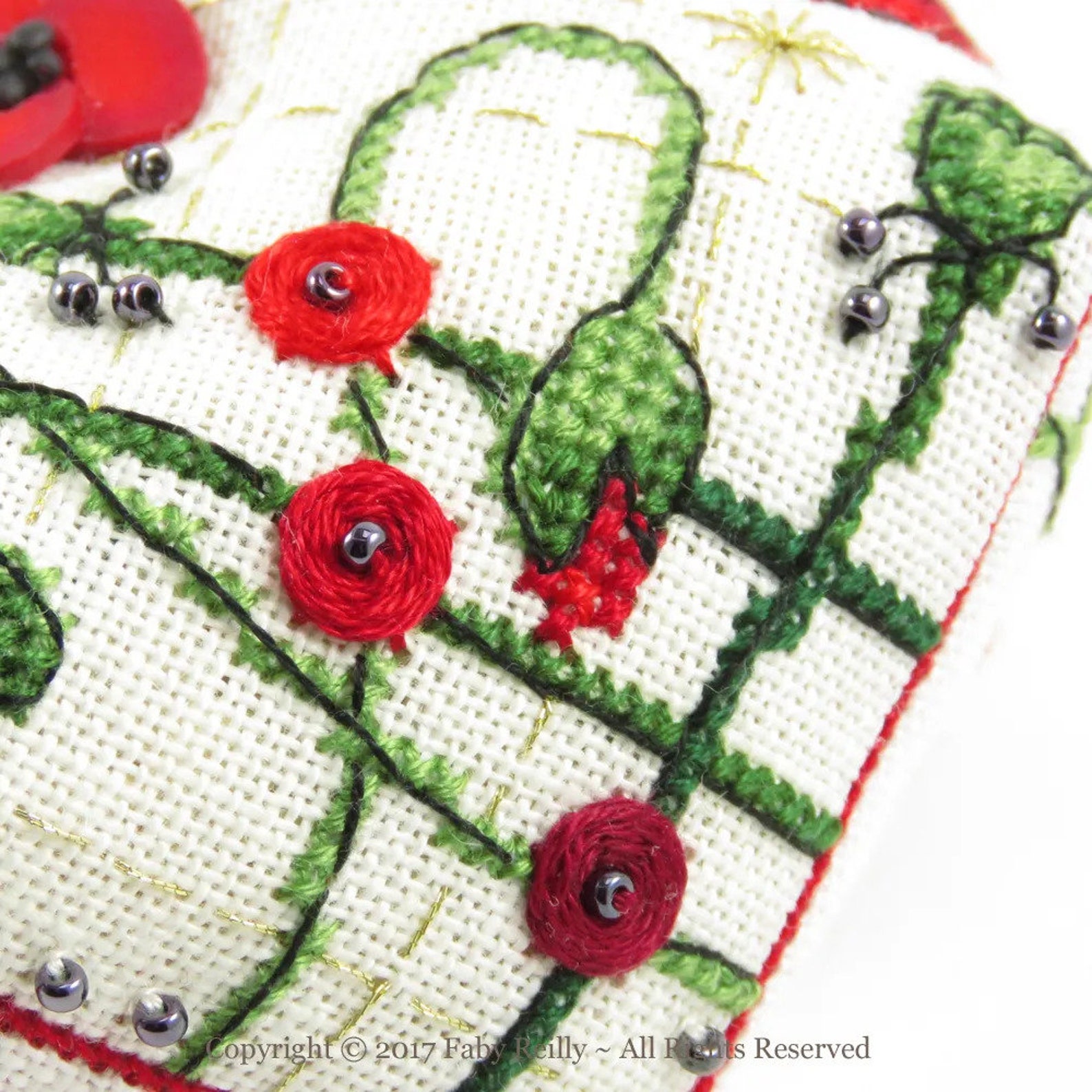 Poppy Biscornu by Faby Reilly Designs - Counted Cross Stitch Pattern ...