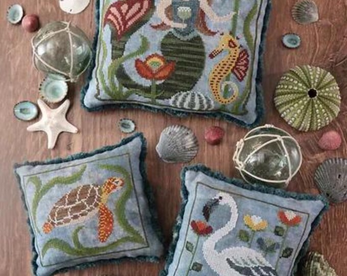 Autumn Mermaid by the Blue Flower - Counted Cross Stitch Pattern - Hard ...