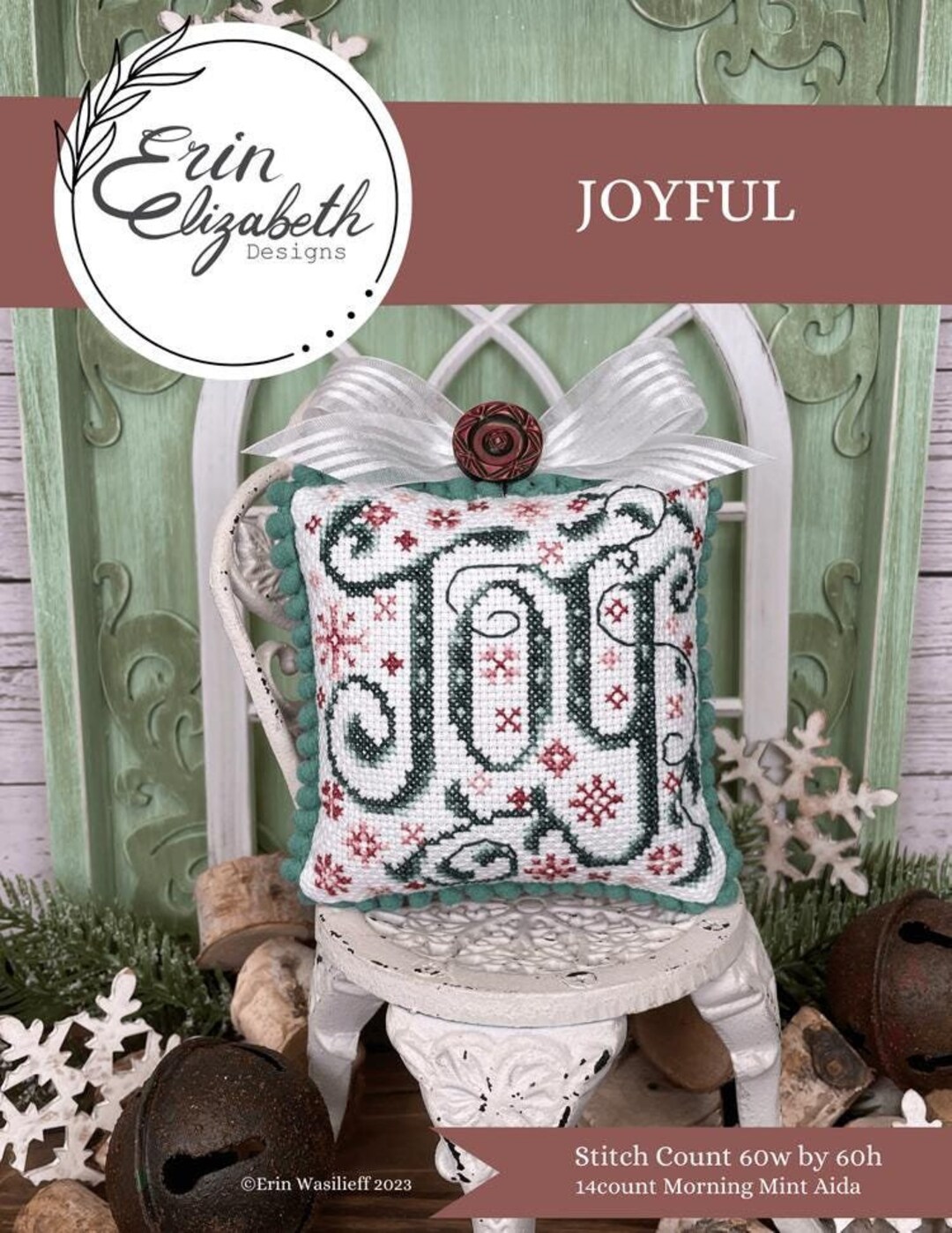 Joyful by Erin Elizabeth Designs Christmas Cross Stitch Pattern Hard ...