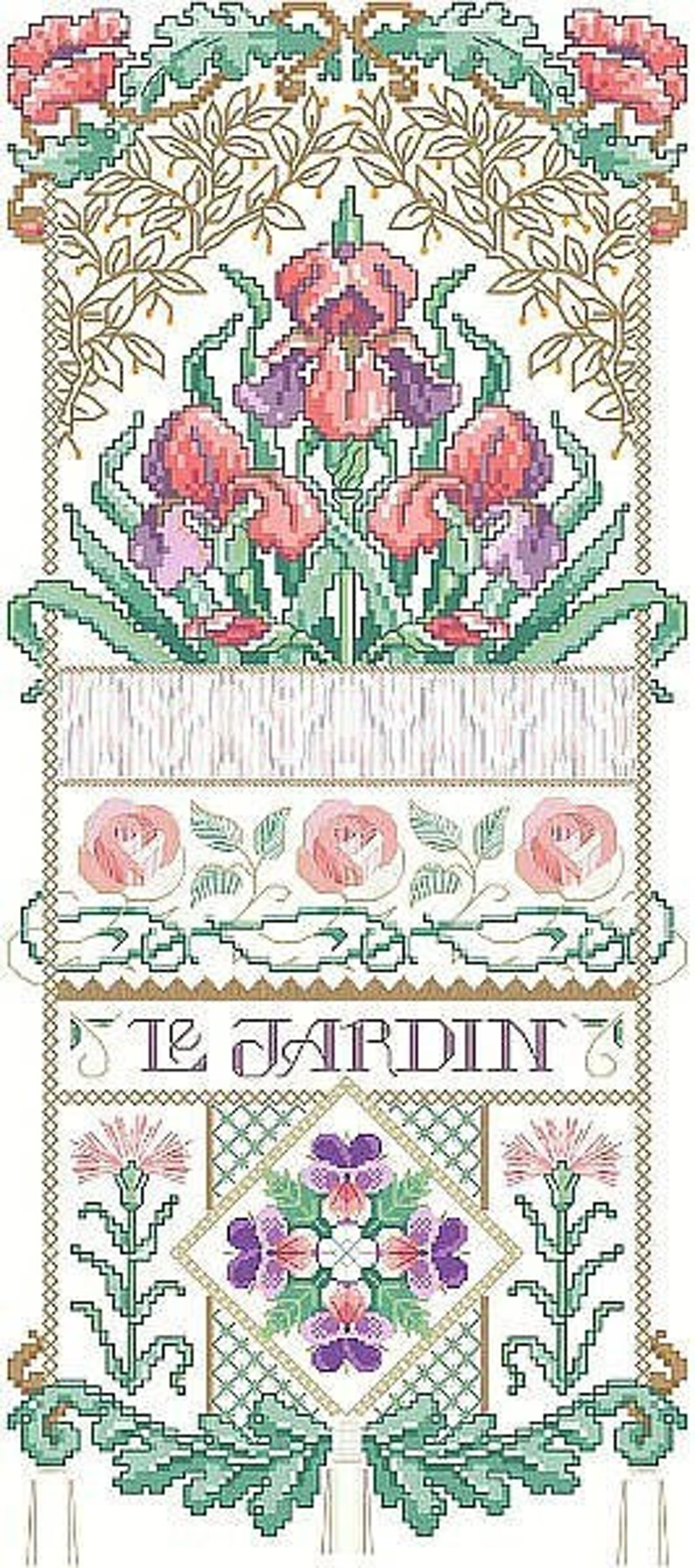 Le Jardin Sampler by Sandy Orton - Kooler Design Studio - Counted Cross ...
