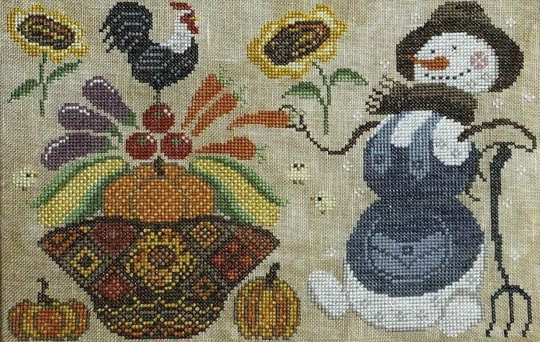 The Farmer - Snowman Collector 8 by Cottage Garden Samplings - Counted ...