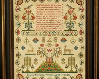 Mary Barr Reproduction Sampler 1828 Modern Sampler Pattern - Etsy