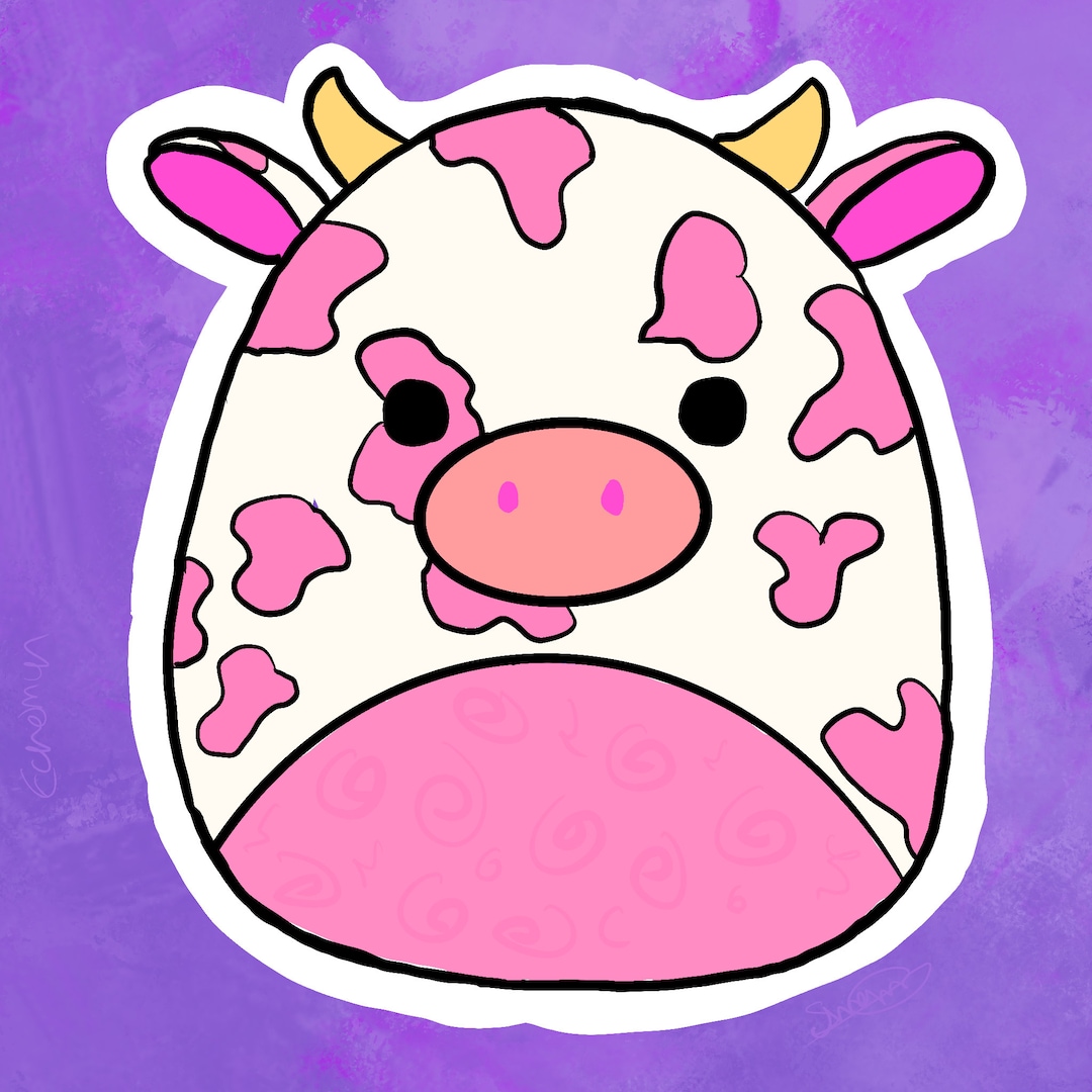Cute Squish Mallow Inspired Cow Stuffy Stickers - Etsy