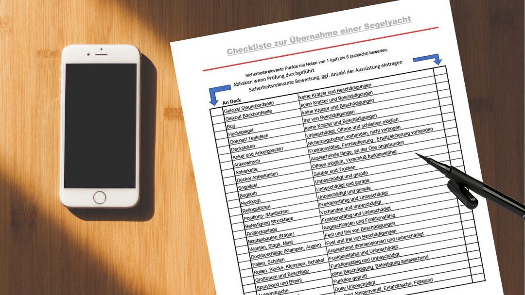 Complete Checklist for Inspecting a Chartered Yacht Practical Charter ...