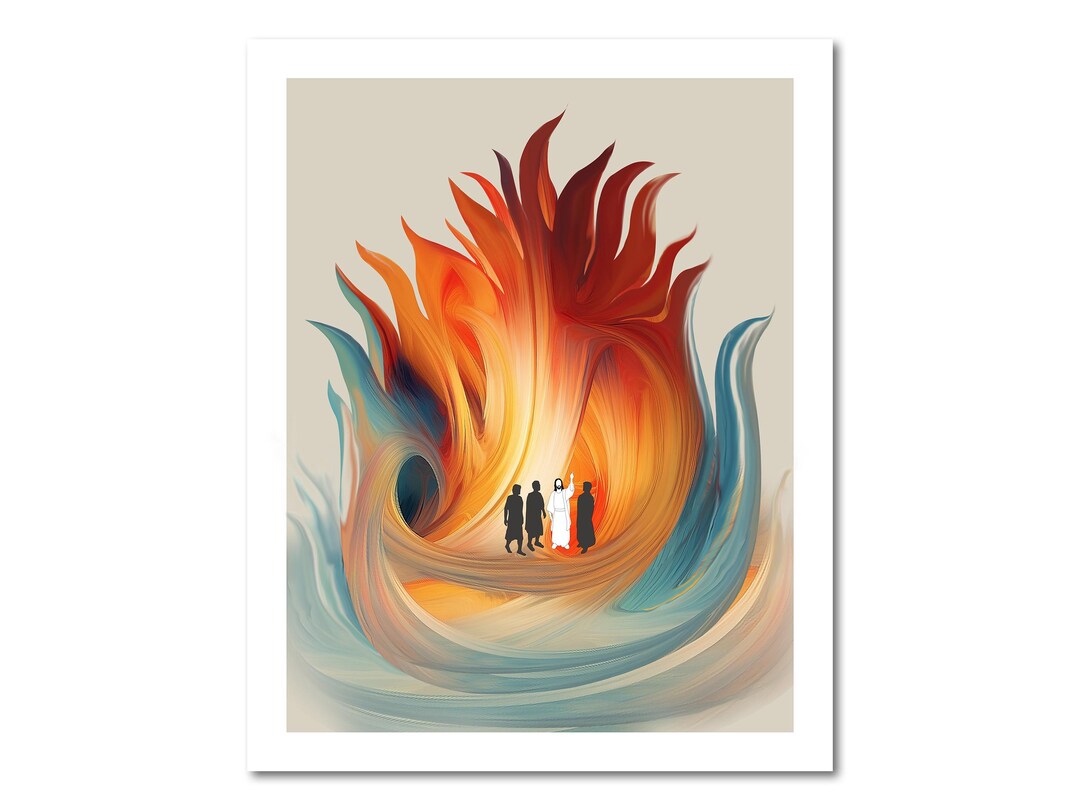 The Fiery Furnace Poster, Shadrach Meshach and Abednego Print, Daniel ...