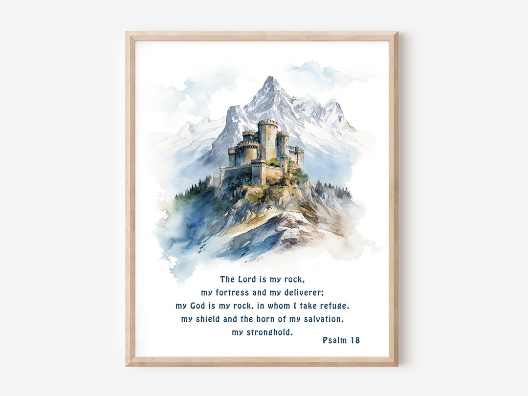Psalm 18 Christian Poster Print: God is My Fortress Bible Verse Art - Etsy