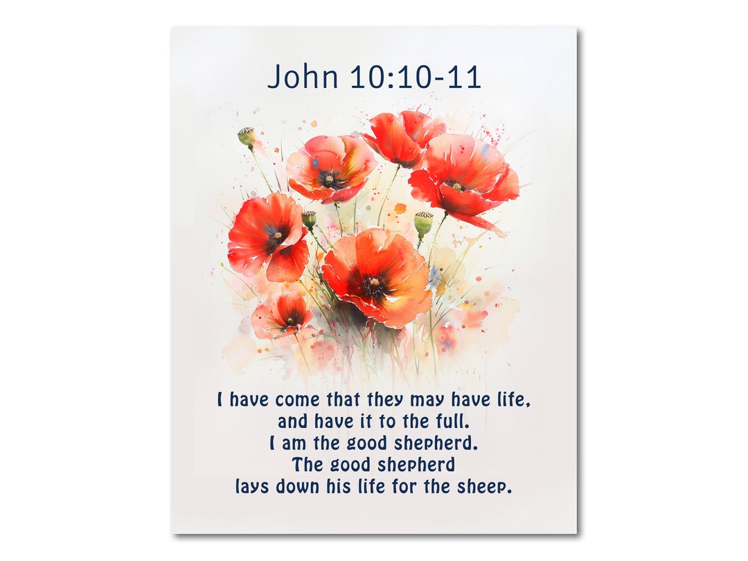 John 10:10-11 Christian Poster Digital File, I Am the Good Shepherd ...