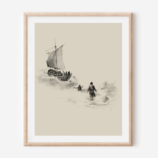 Jesus Peter Walking on Water - Etsy