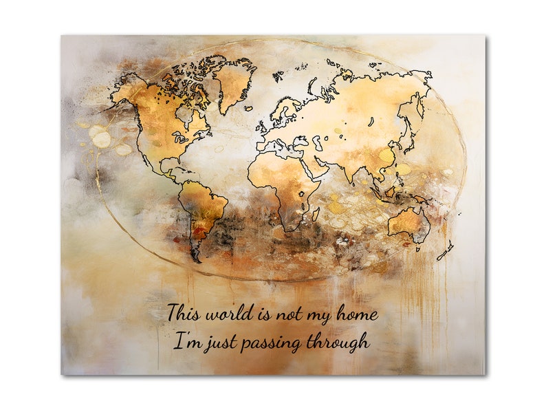 World Map Quote Digital File Poster Map of the World Digital Download ...
