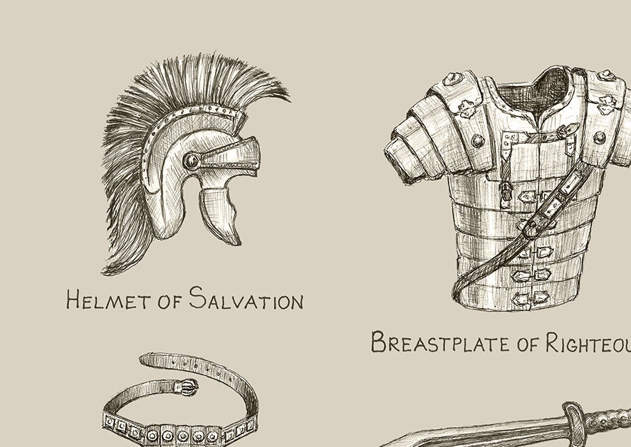 Full Armor of God Poster Print Christian Picture Painting - Etsy