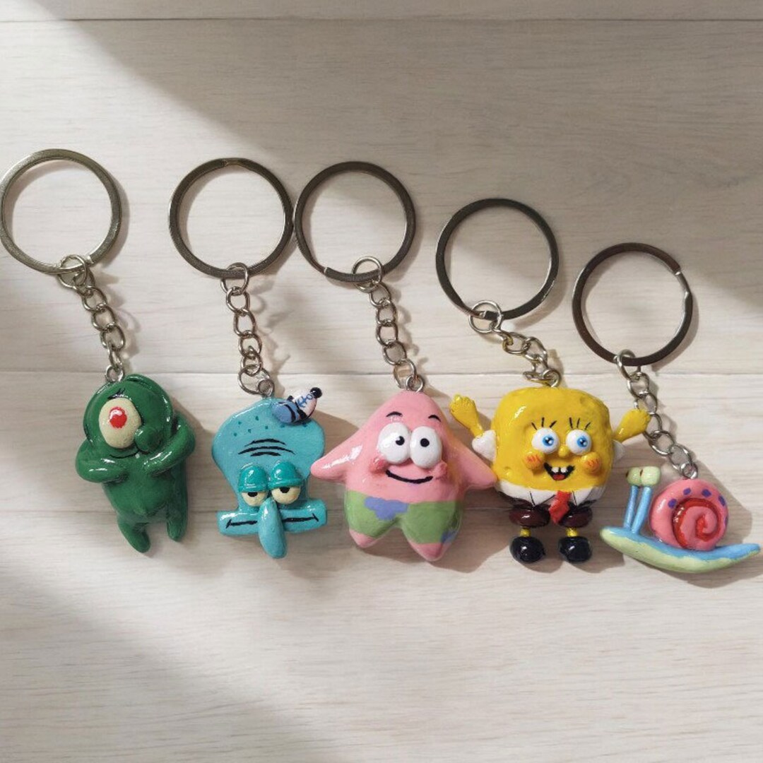 Cute Cartoon Clay Keychains, Kawaii Anime Keyrings, Funny Bag Charm ...