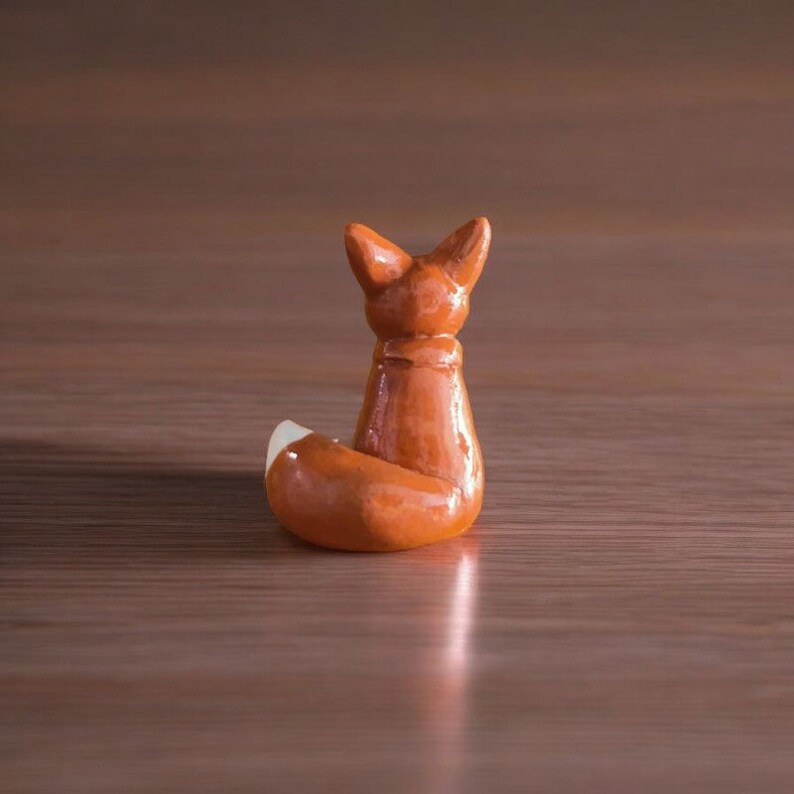 Tiny Fox Sculpture, Miniature Red Fox, Clay Fox Figurine, Small ...