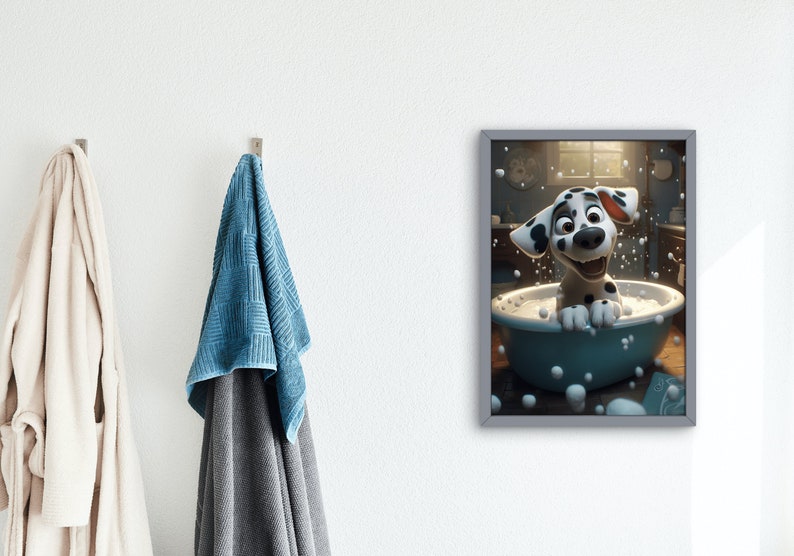 Pawsome Bathroom Buddies: Adorable Dog POTRAIT Poster for Your Loo Pet ...
