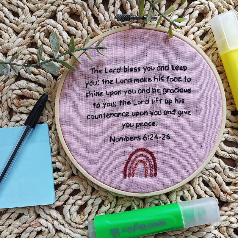 Embroidered Bible Verse Art - Etsy UK