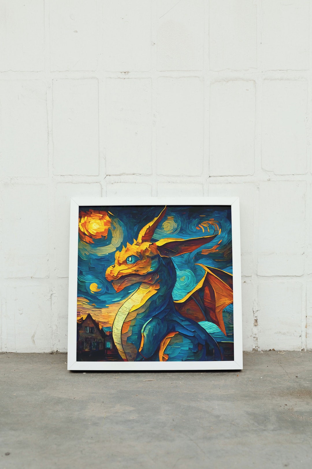 Flaming Fury: Charizard in Van Gogh Style Digital Print - Etsy