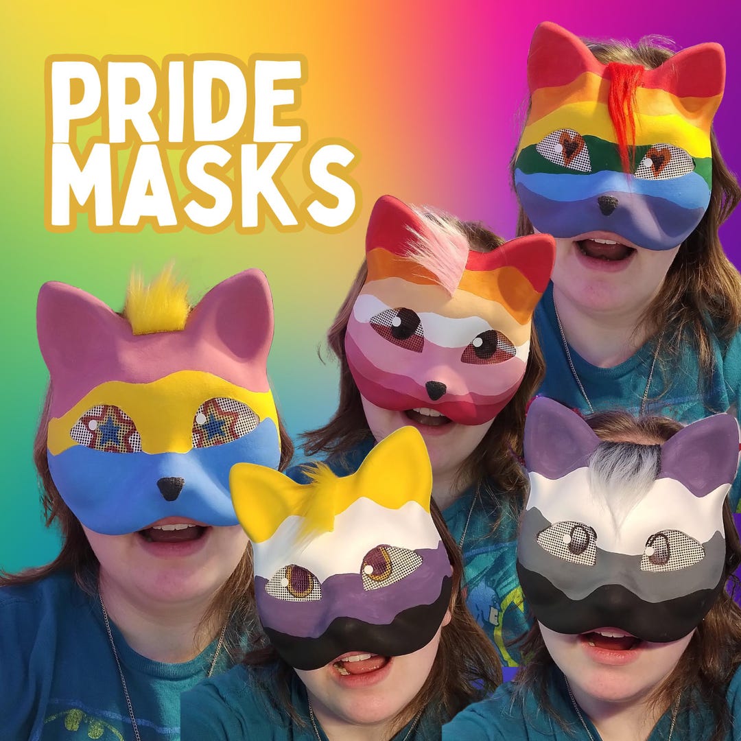 Pride Cat Masks – LGBTQ+ Flag Collection | Lesbian, Asexual, Nonbinary ...