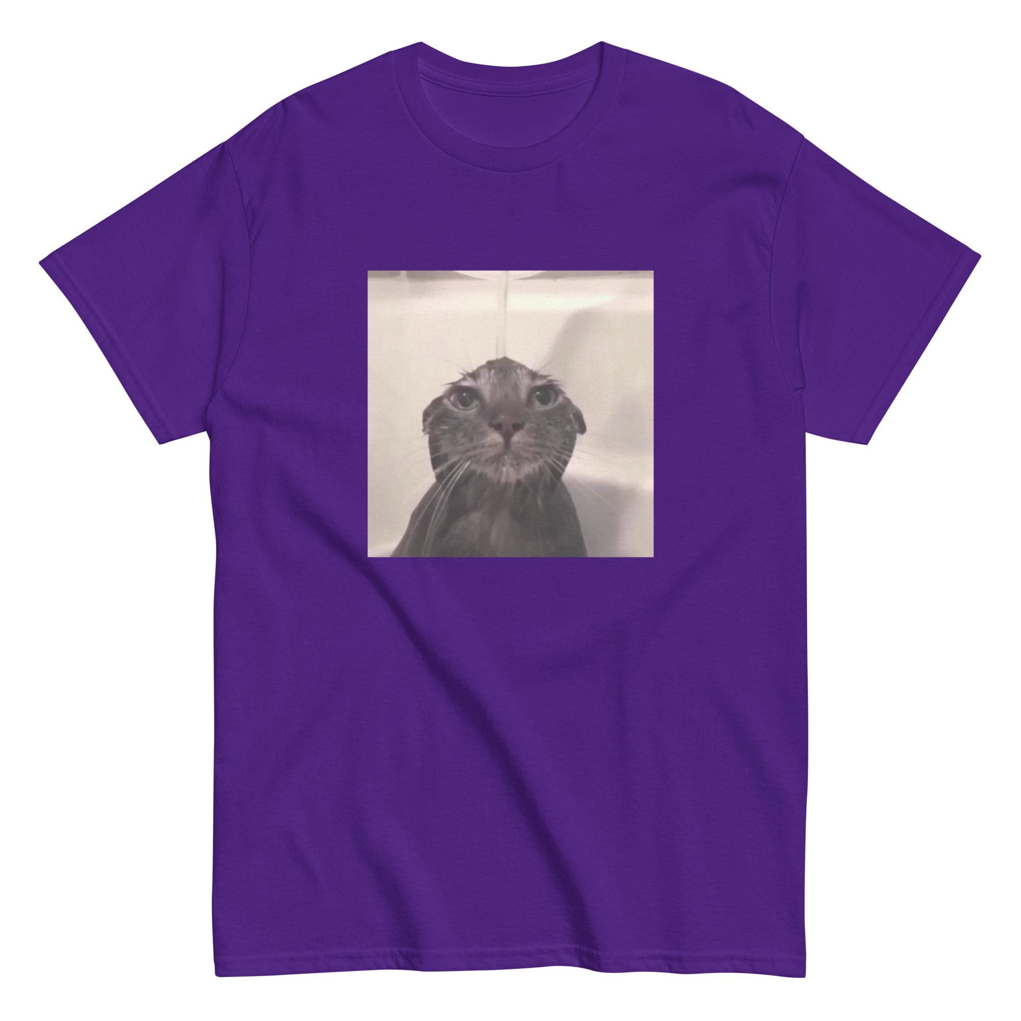 Cat Meme T-shirt - Hilarious Cat Expression Graphic Tee - Funny Pet ...