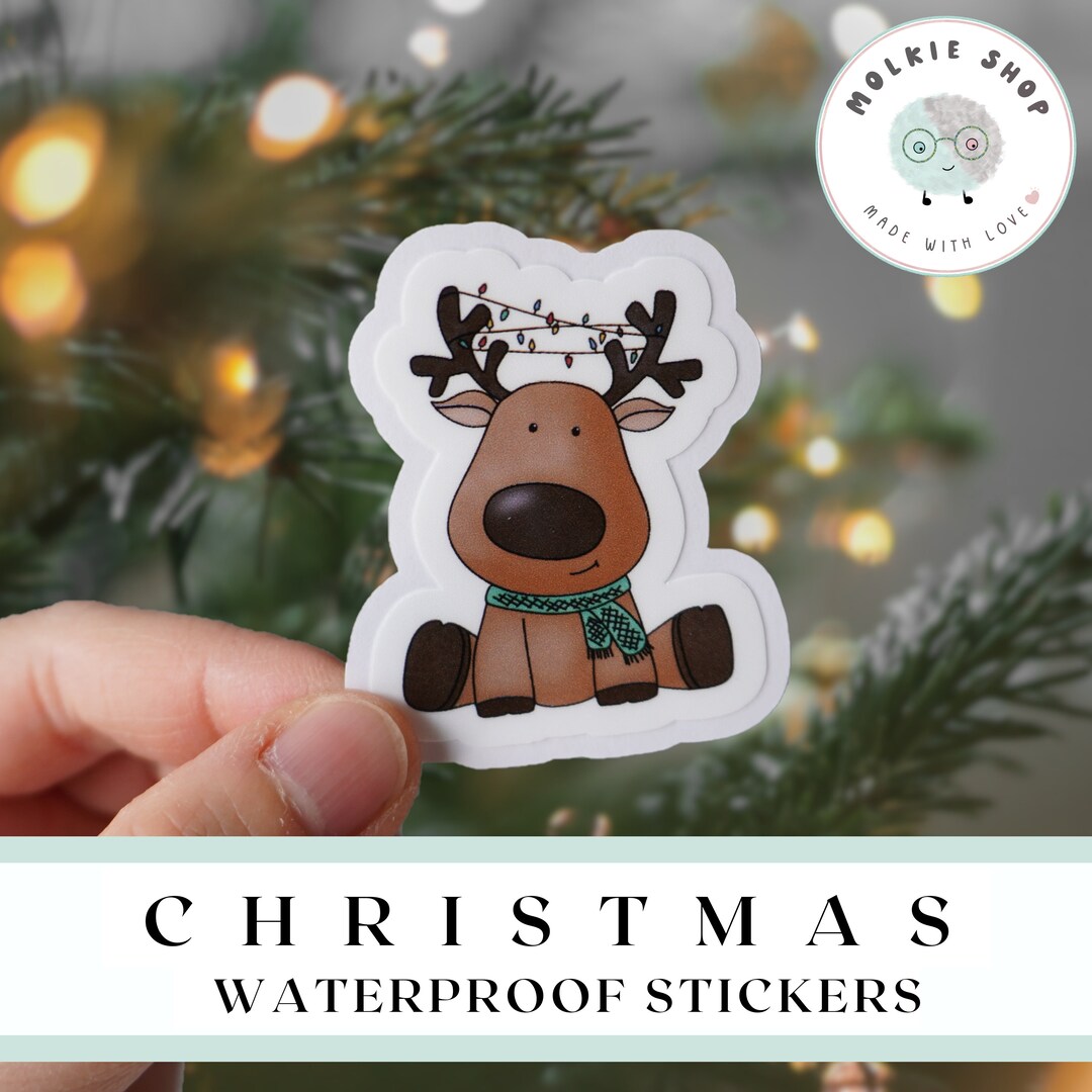 Cute Reindeer Sticker for Laptop Waterproof Sticker Gift for - Etsy