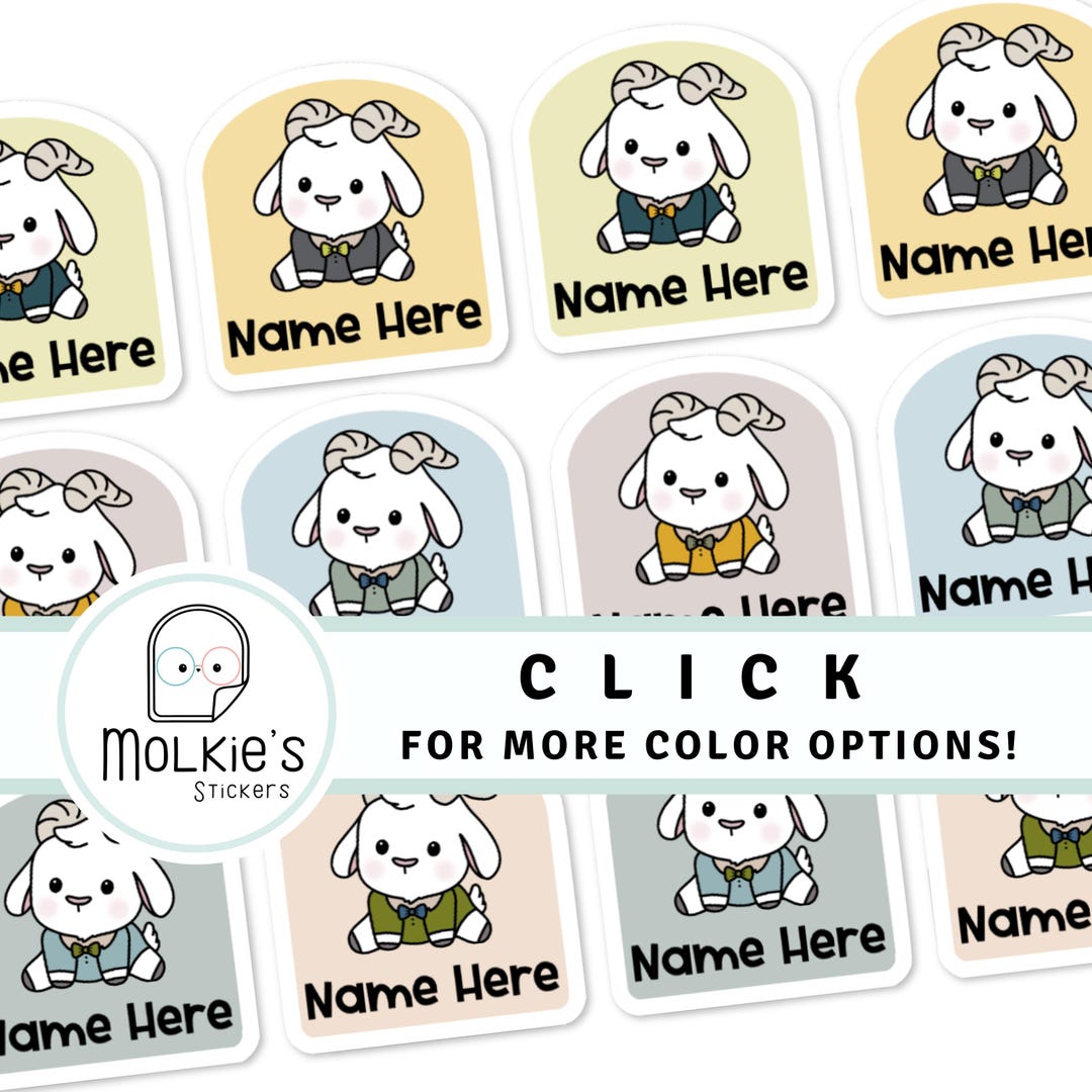 Cute Goat Name Label for Daycare Stickers for Kids Organization Labels ...