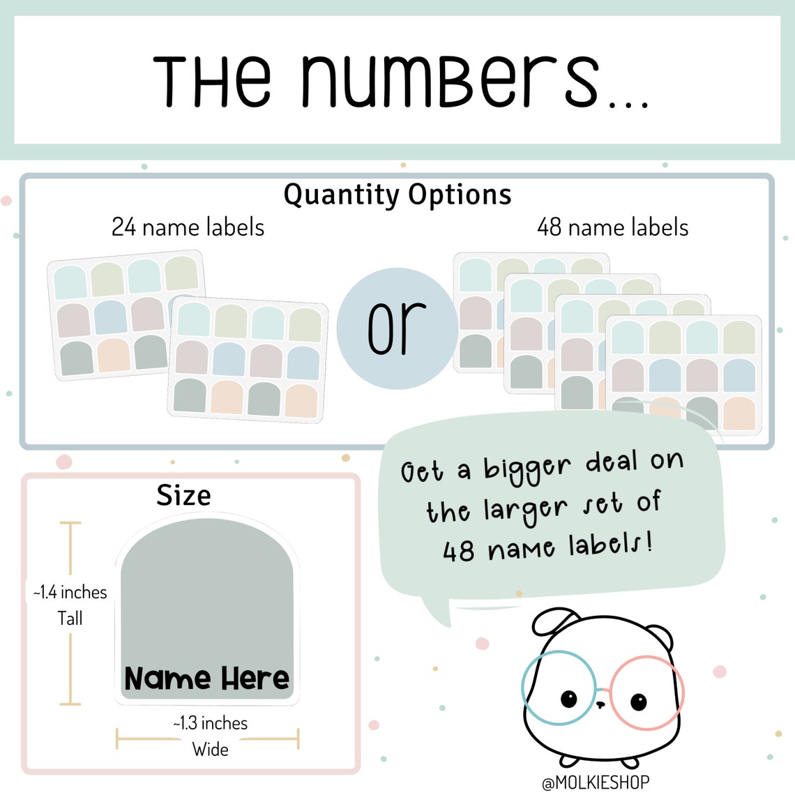 Cute Bunny Name Label for Kids Daycare Name Sticker Waterproof UV ...