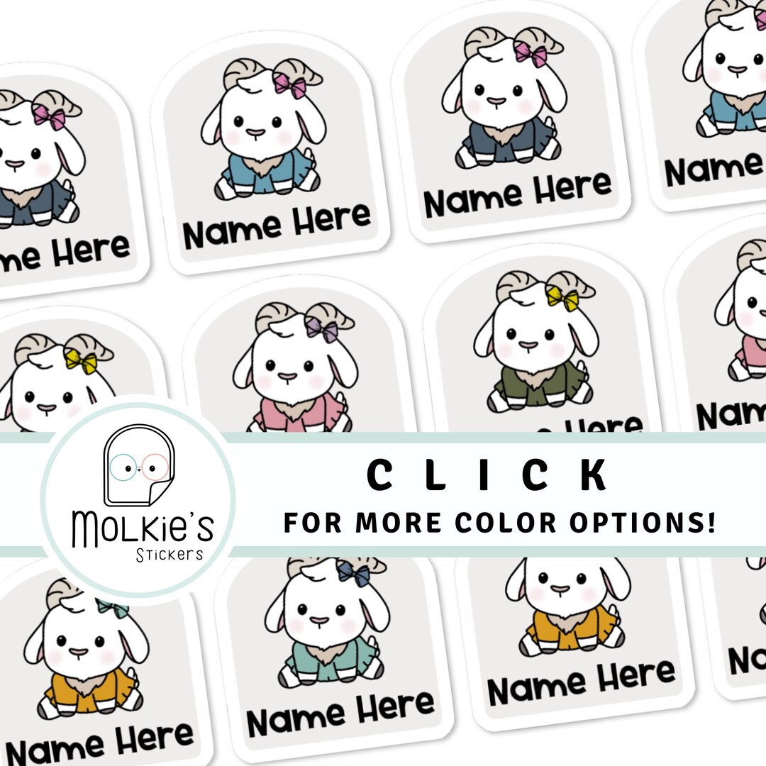 Cute Goat Name Label for Daycare Stickers for Kids Organization Labels ...