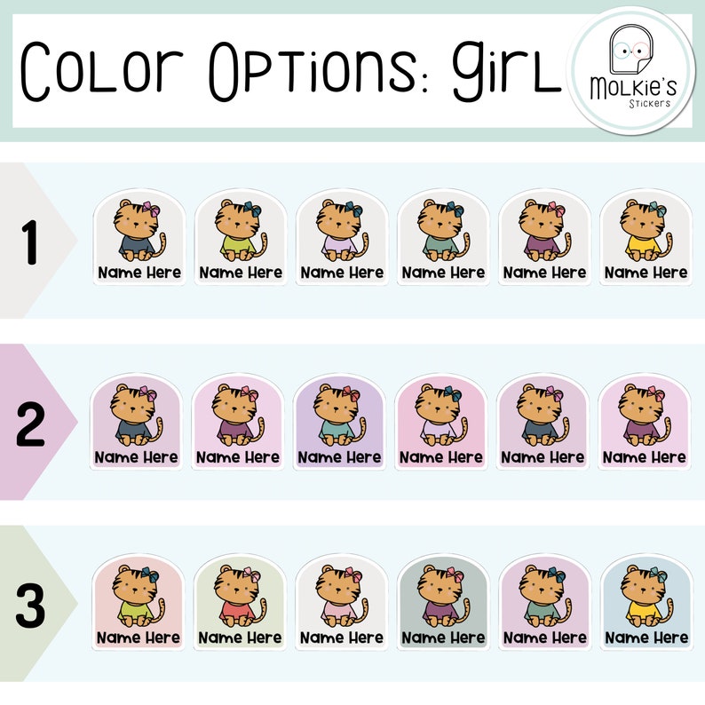 Cute Tiger Animal School Supplies Stickers for Kid Name Labels Baby ...