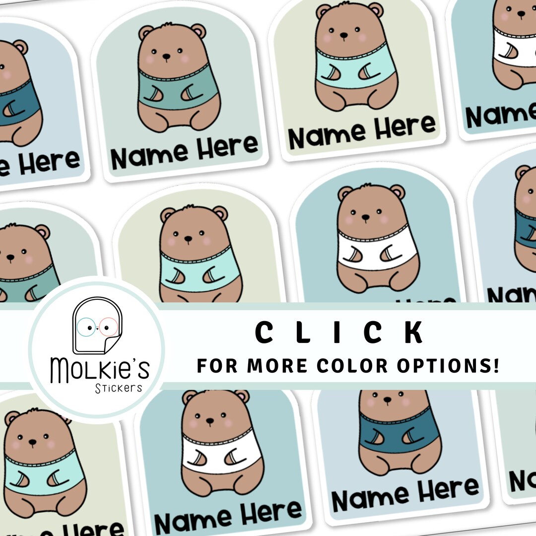 Gift Cute Bear Animal School Supplies Stickers for Kid Name Labels ...