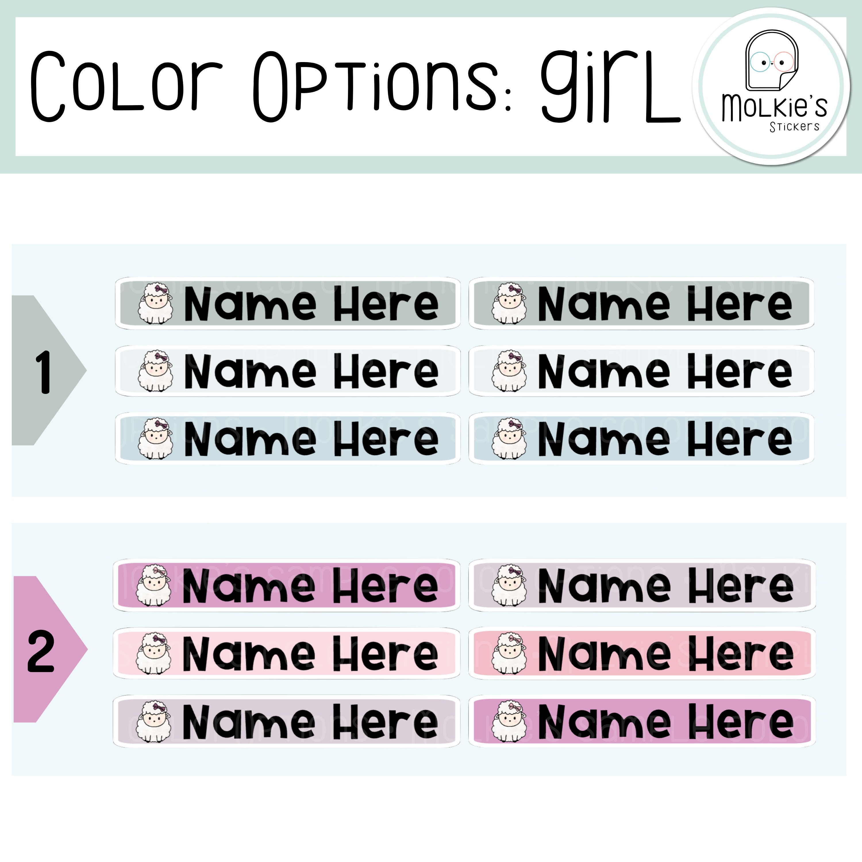 Cute Sheep Waterproof Name Label for Kids School Supplies Stickers the ...