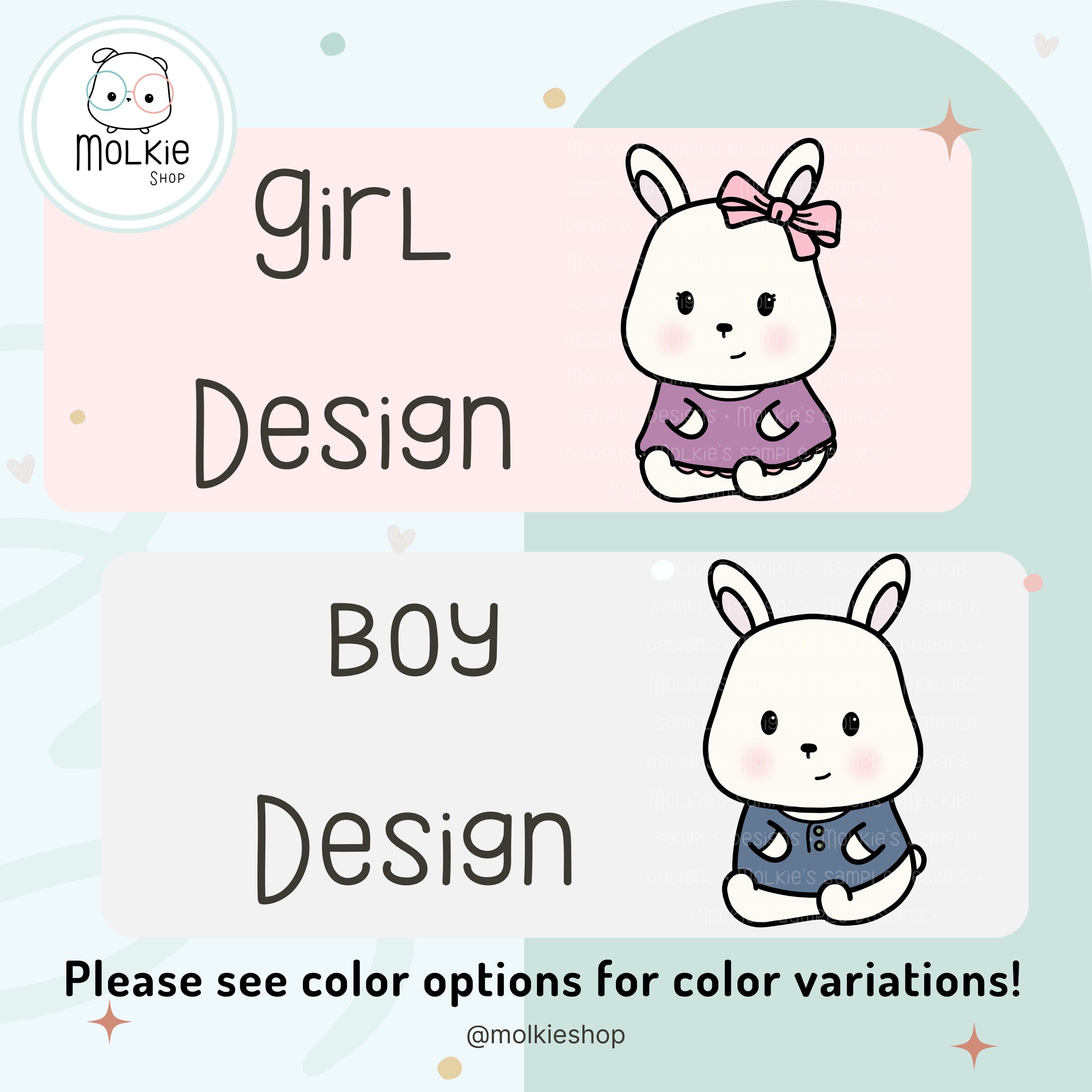 Cute Bunny Kids Name Label for School Supplies Stickers for Kids ...