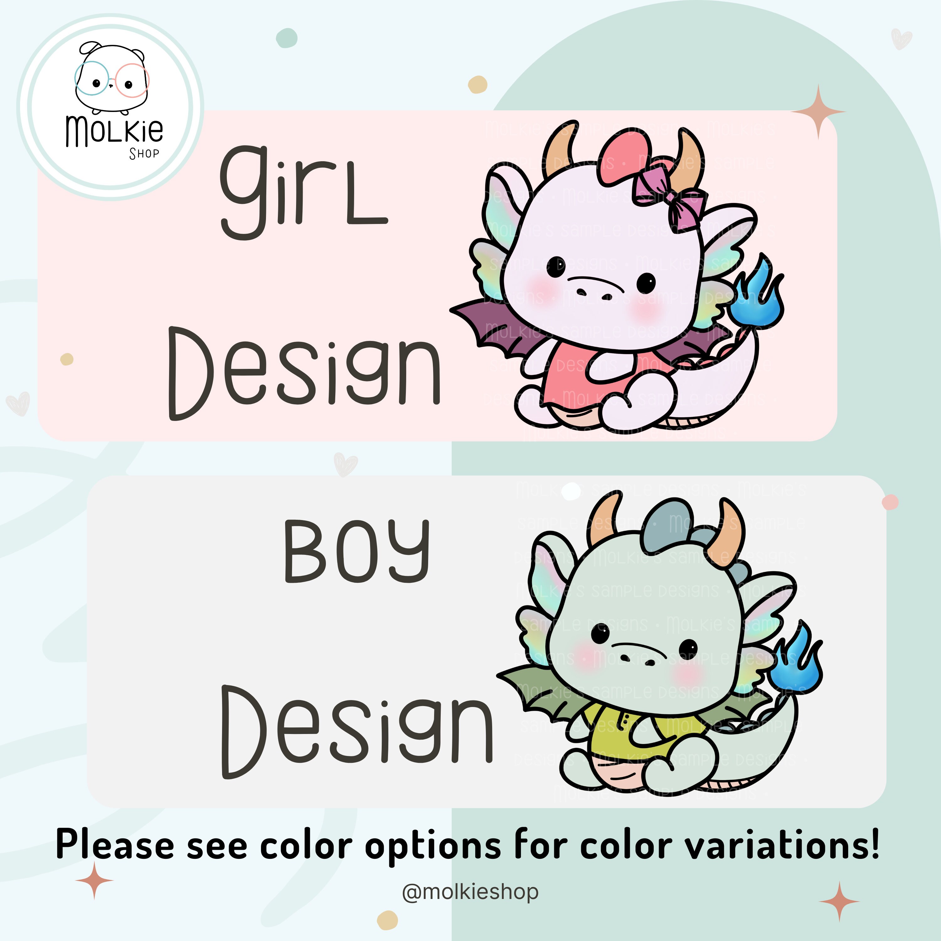 Cute Girl Dragon Waterproof Name Label for Kids School Supplies ...