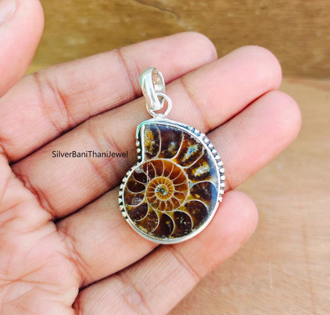 Ammonite Fossil Pendant, Ammonite Fossil Necklace, Handmade Pendant ...