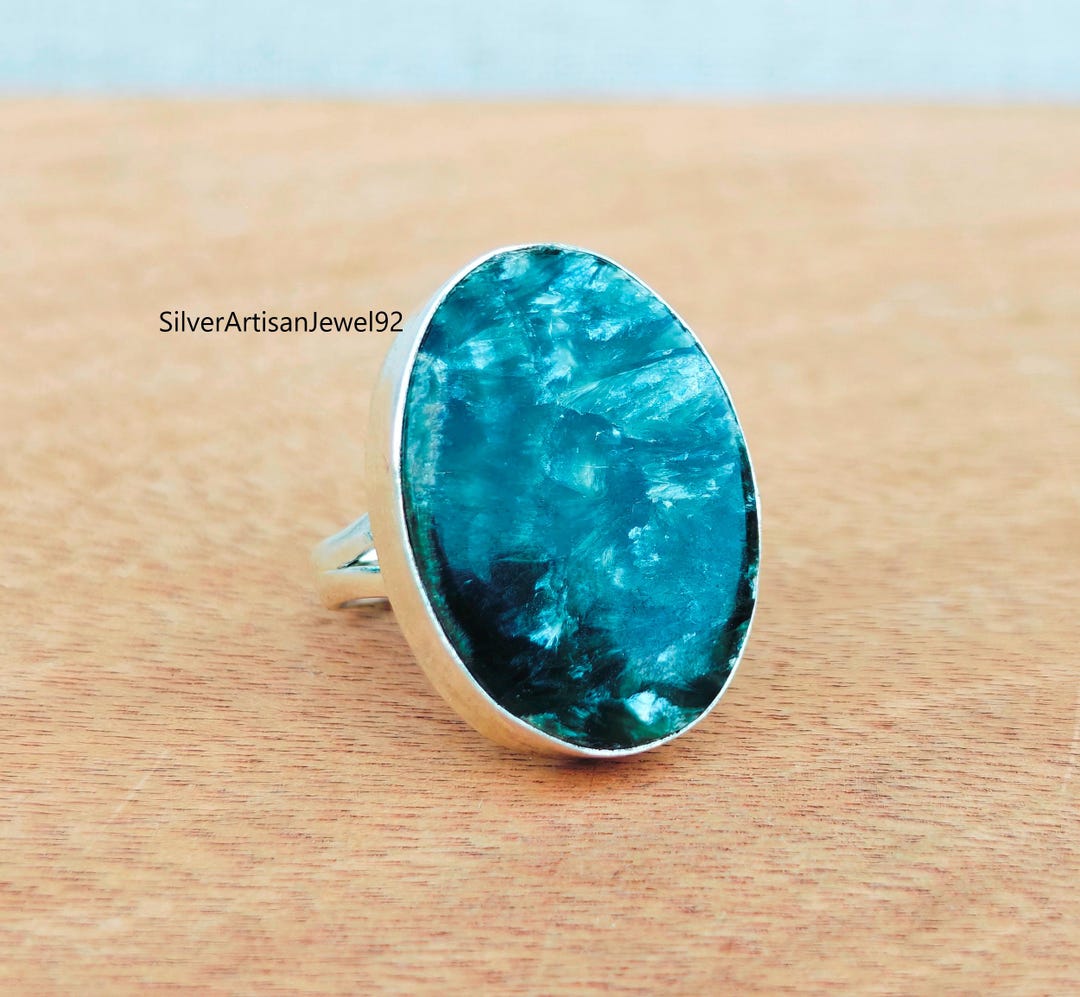 Seraphinite 925 Sterling Silver Ring - Handmade Women's Jewelry - Etsy