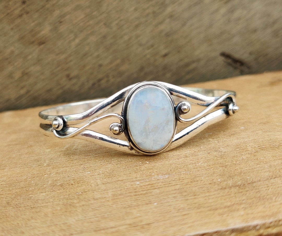 Moonstone Bangle, 925 Silver Bangle, Gift Bangle, Handmade Jewelry ...