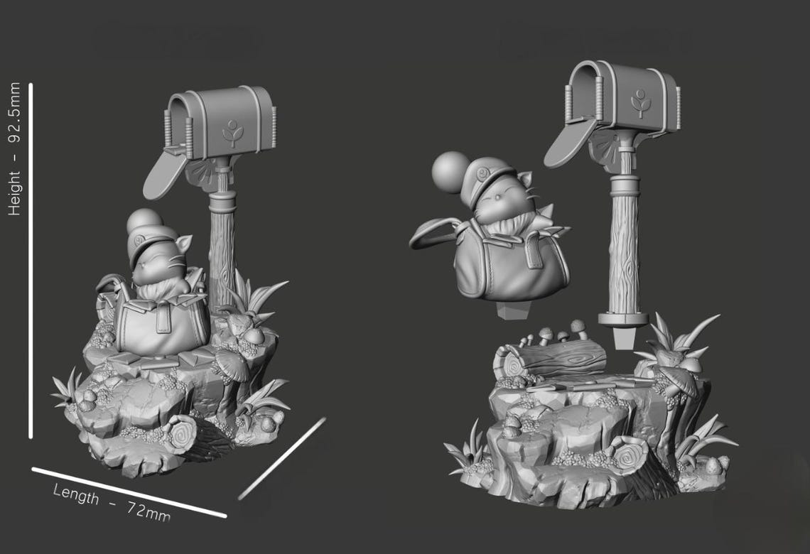 Mail Moogle STL 3D Print Model: FF Figurine (digital Download - Etsy
