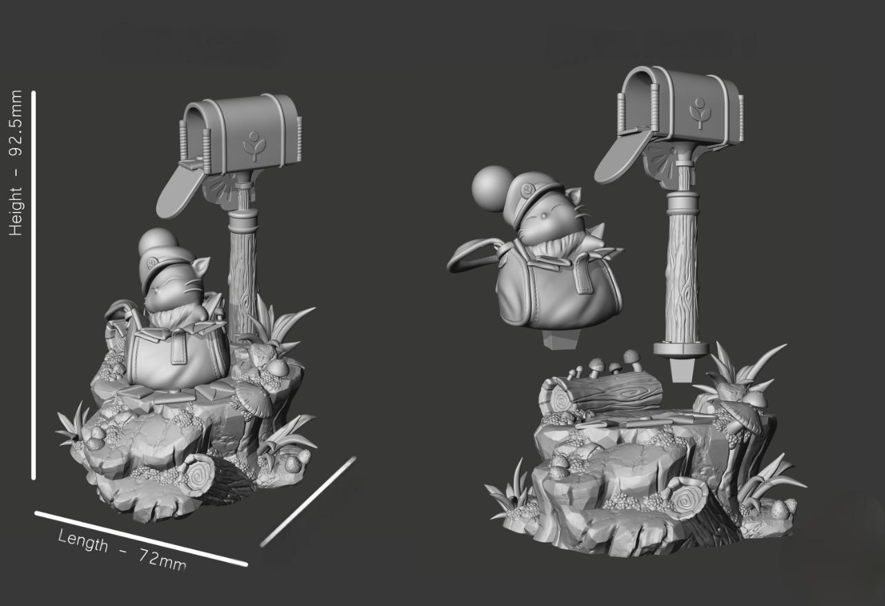 Mail Moogle STL 3D Print Model: FF Figurine (digital Download - Etsy