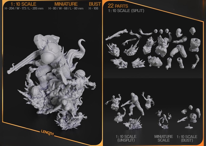 Modelo 3D STL de Hell Dominator: figura imprimible del legendario Demon ...