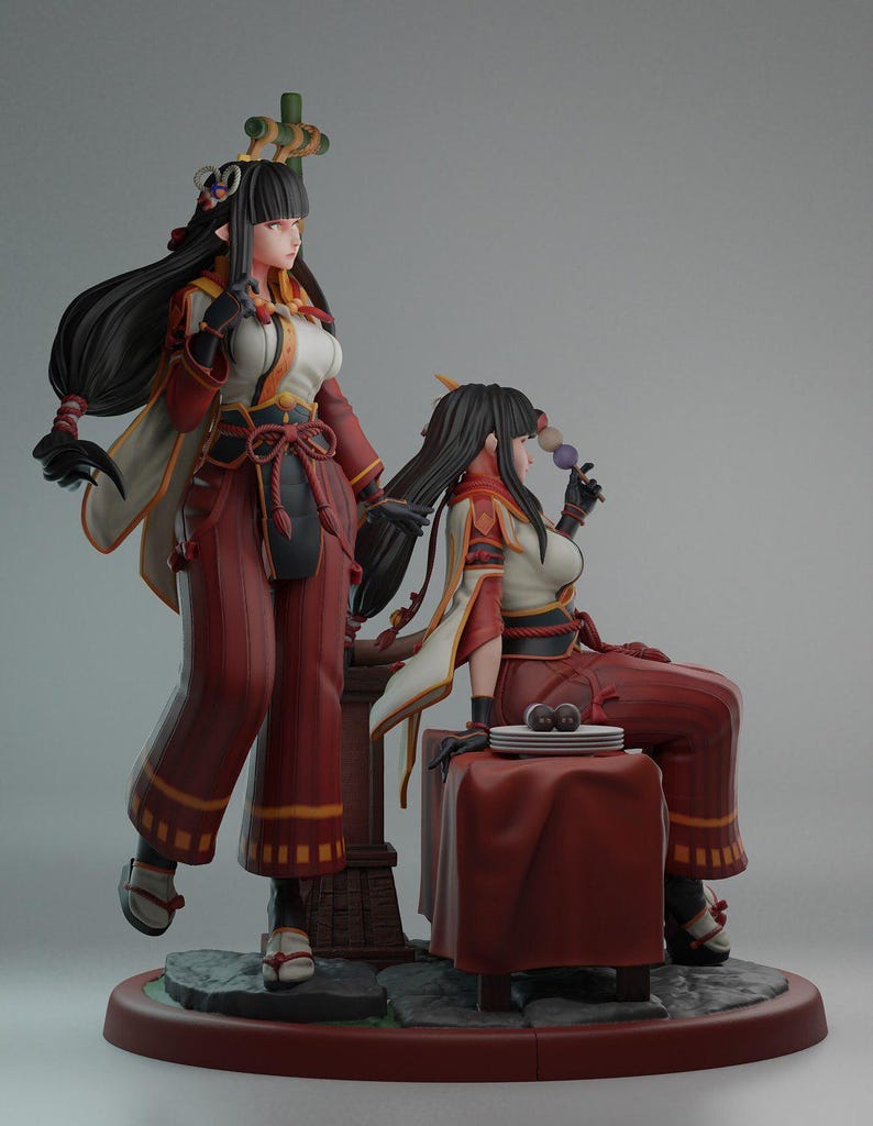 Hinoa & Minoto – the Twin Quest Maidens | 3D Printable STL File ...