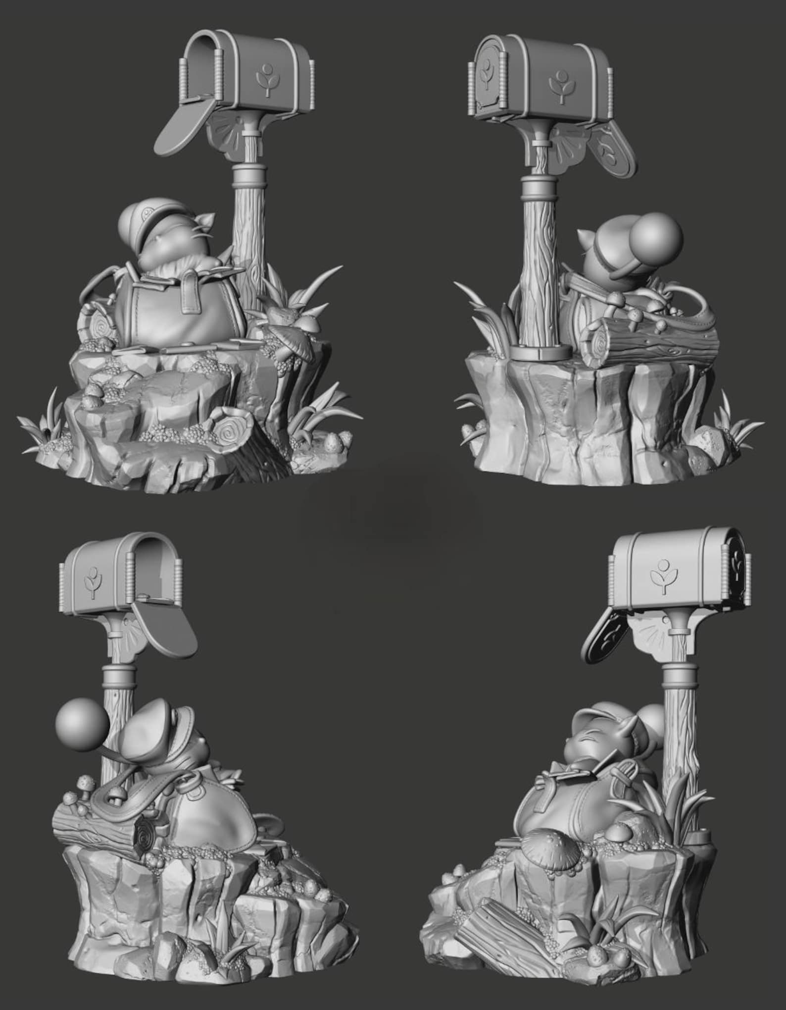 Mail Moogle STL 3D Print Model: FF Figurine (digital Download - Etsy