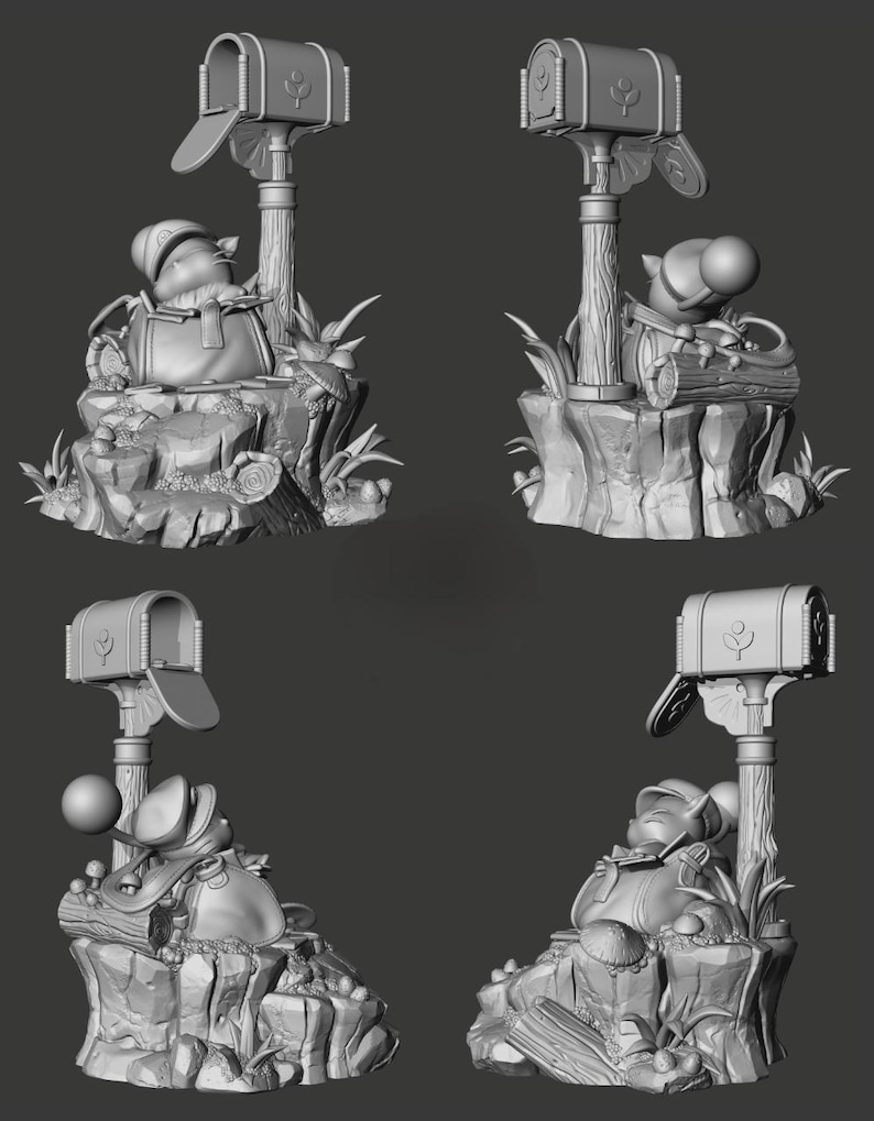Mail Moogle STL 3D Print Model: FF Figurine (digital Download - Etsy