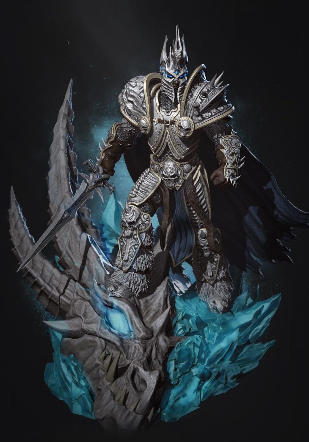 Lich Collectorsking Arthas - Frozen Throne Ruler STL - High Detail 3D ...